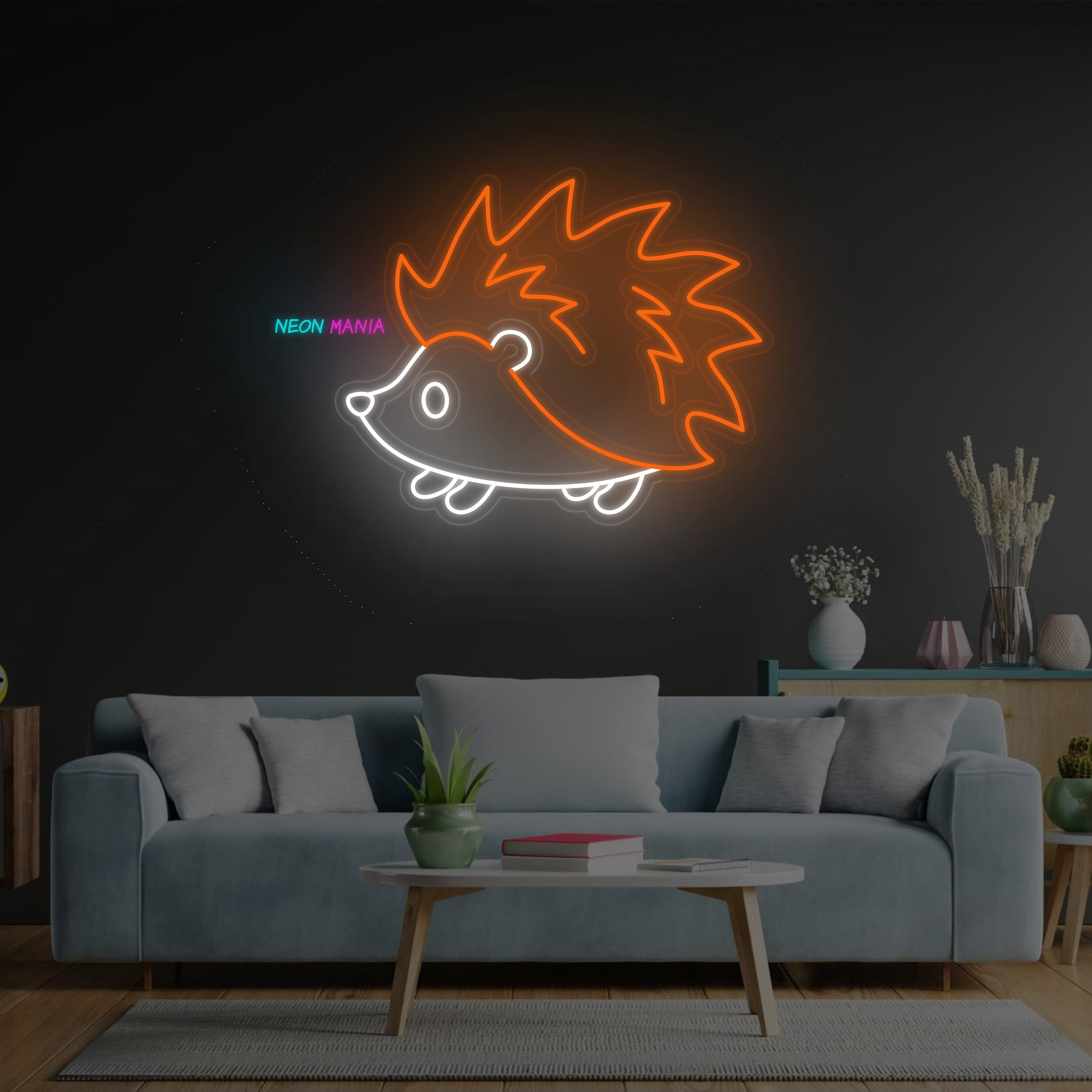 Hedgehog Neon Sign, Animal Led Sign, Custom Cute Hedgehog Wall Decor ...