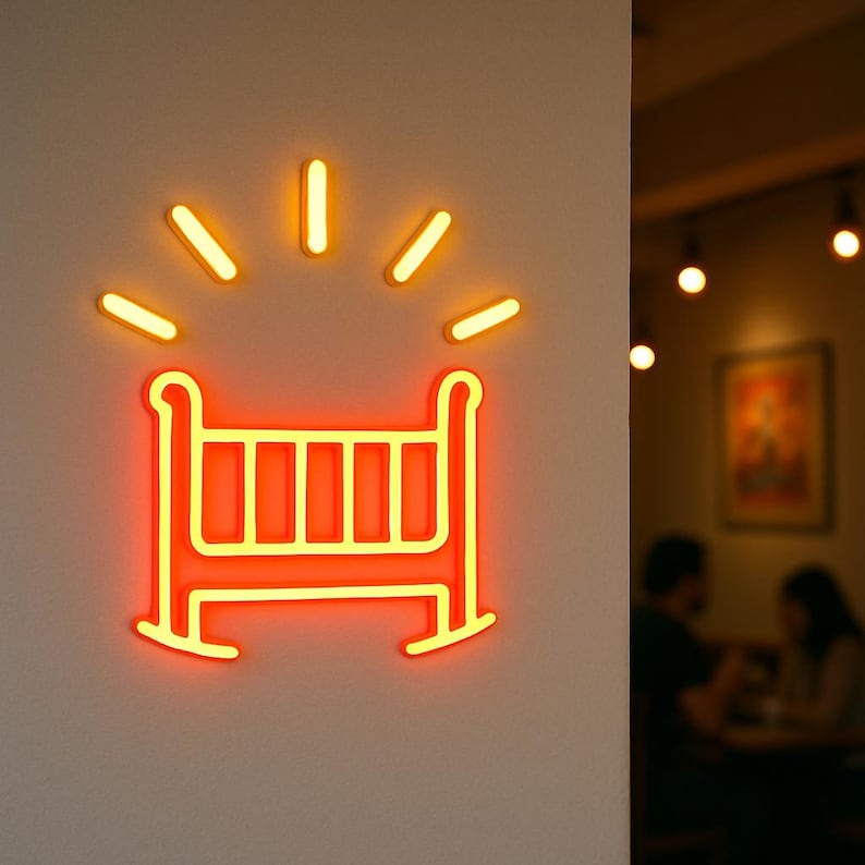 Baby Cradle Neon Sign. Baby Room Light. Maternity Hospital Led Sign ...