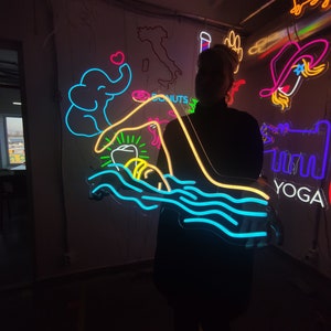Swimming Man Neon Sign, Swimmer Led Neon, Swimming Pool Led Light ...