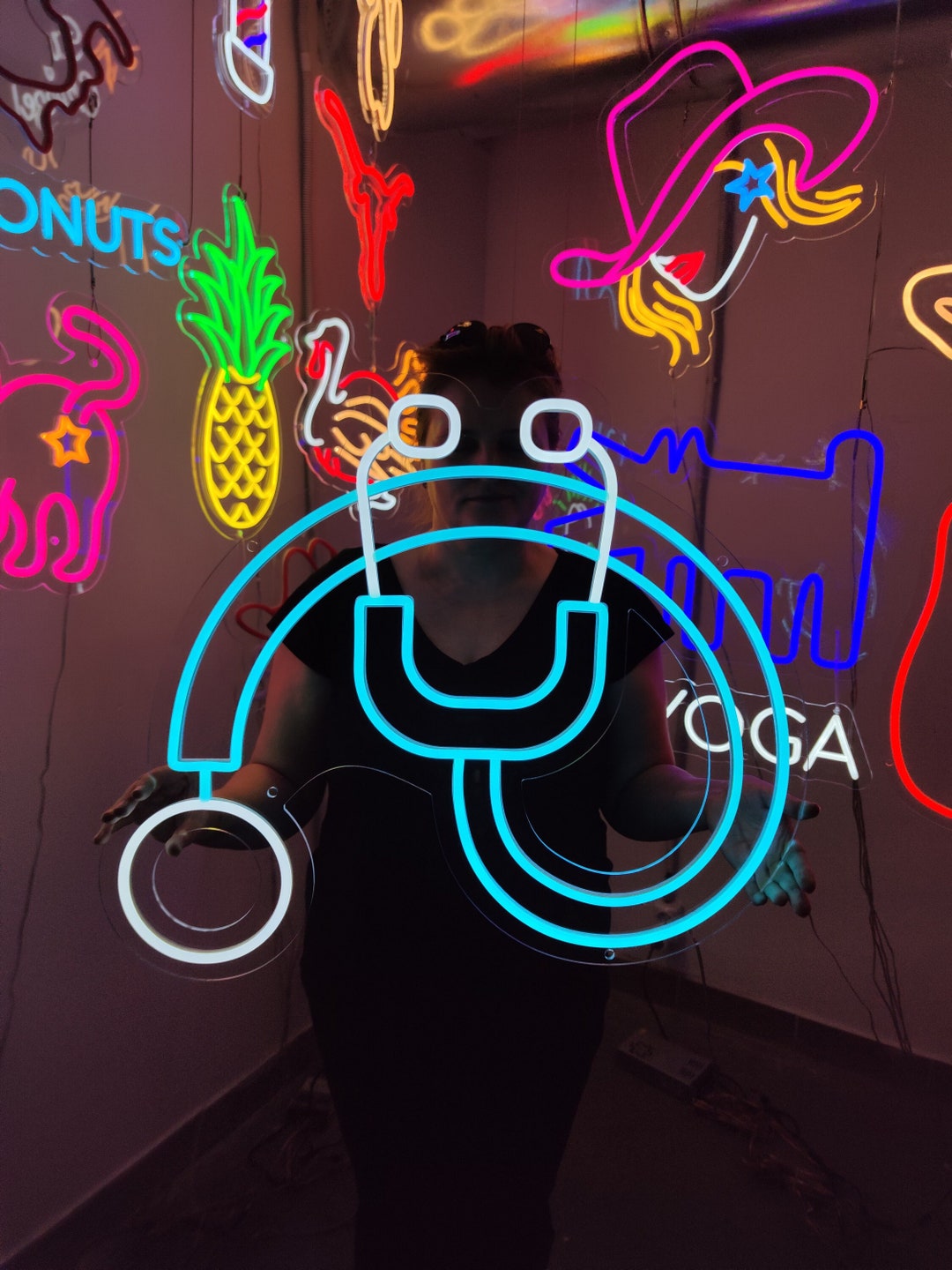 Stethoscope Neon Sign, Medical Instrument Led Light, Stethoscope Neon ...