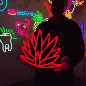 Blue Agave Neon Sign, Agave Tequilana Led Light, Tequila Agave Light ...