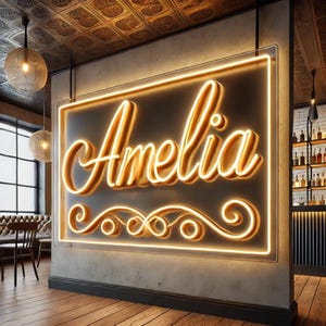 Custom Name Neon Sign. Nursery Led Decor. Rennedy, Amelia, William ...