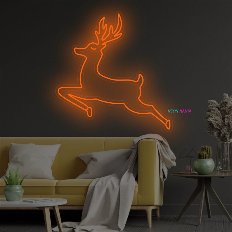 Deer Neon Sign Santa Reindeer Neon Light for Your Home Decor - Etsy