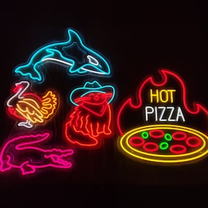 Killer Whale Neon Sign, Seaworld Led Lights, Blue Killer Whale Led Neon ...