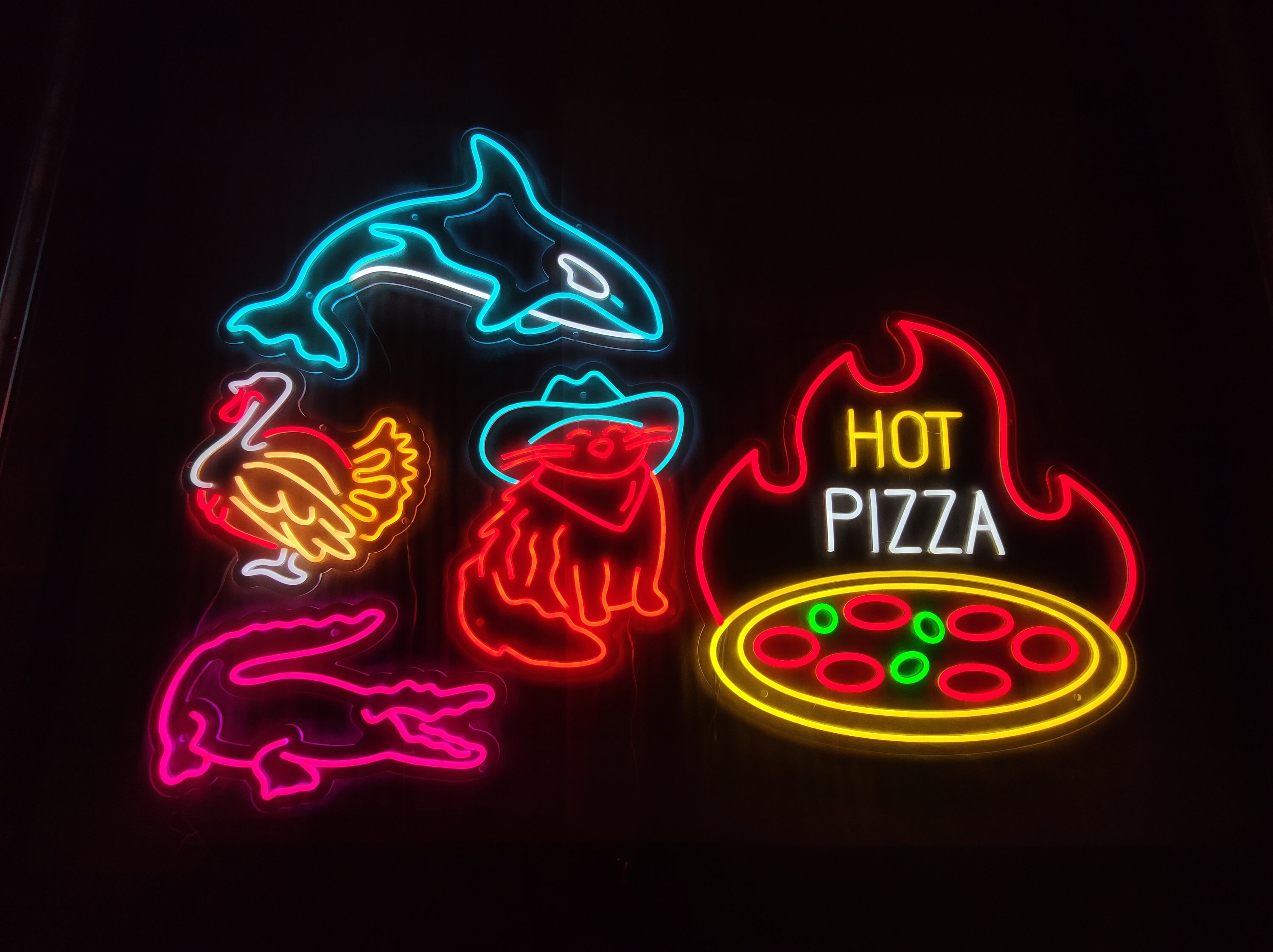 Killer Whale Neon Sign, Seaworld Led Lights, Blue Killer Whale Led Neon ...