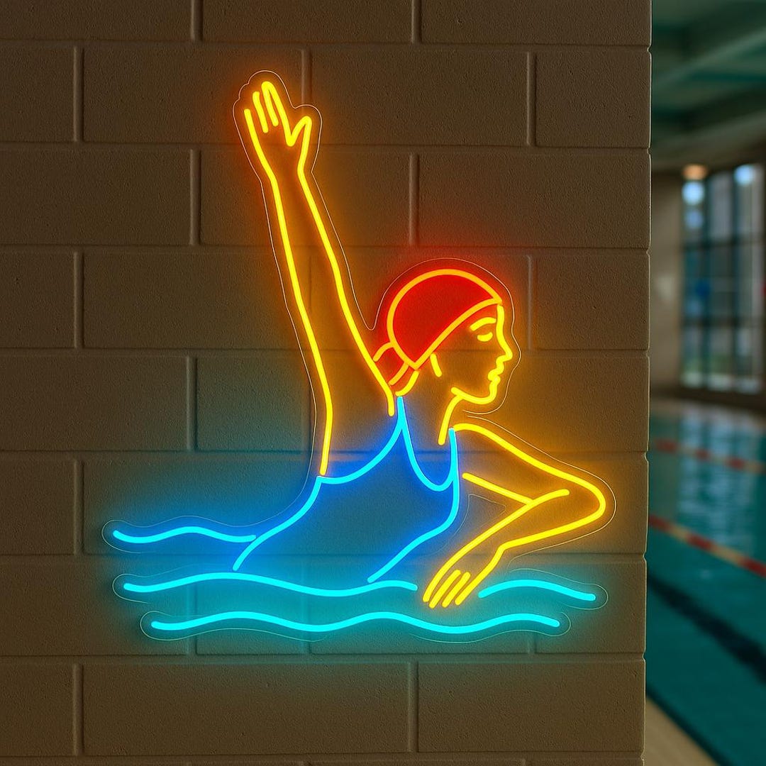 Swimmer Neon Sign. Neon Swimming Pool Decor. Swimmer Gift Idea ...