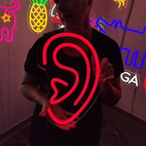 Ear Neon Sign, Human Ear Led Light, Ear Led Neon Sign, Custom Human ...