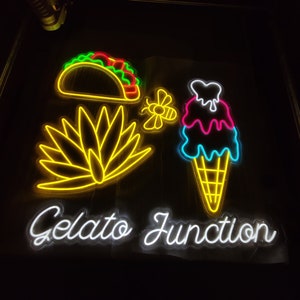 Gelato Neon Sign, Ice Cream Shop Led Neon, Italian Ice Cream Led Light ...