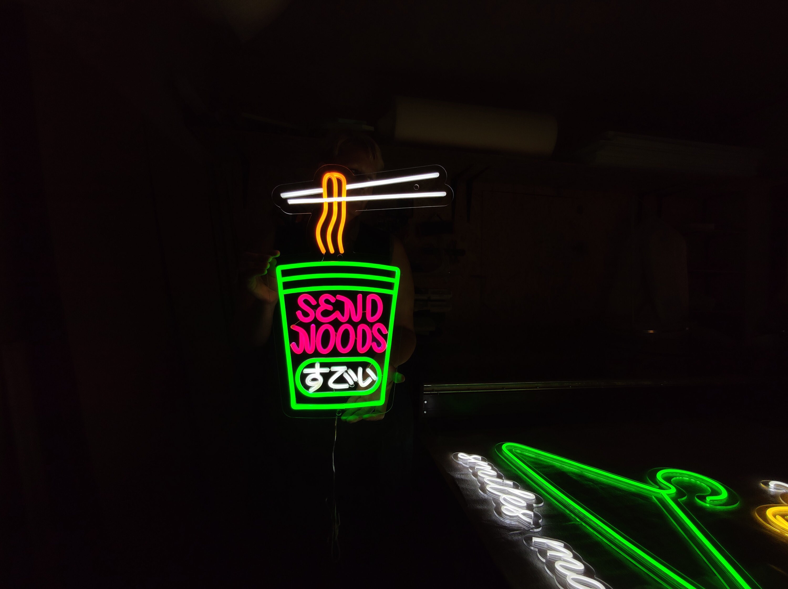 Send Noods Neon Sign, Noodle Neon Sign, Japanese Ramen Led Neon Sign ...
