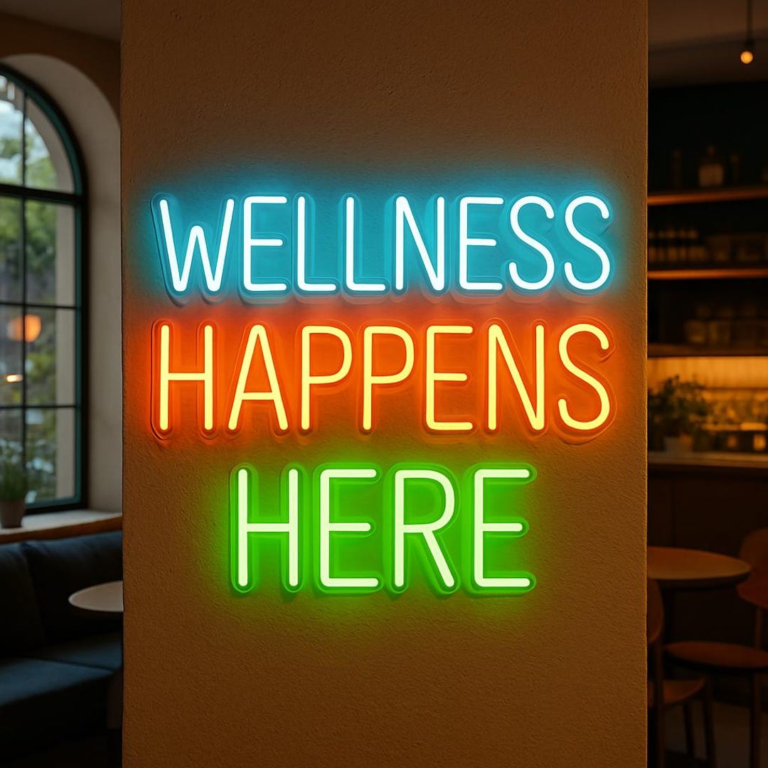 Wellness Happens Here Neon Sign. LED Massage Salon Decor. Neon Spa ...