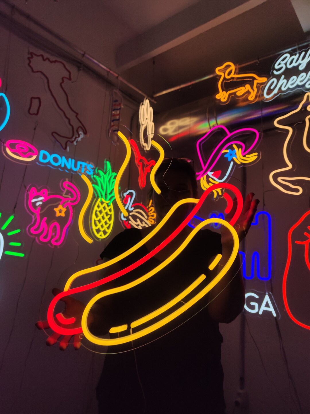 Hot Dog Neon Sign, Fast Food Led Neon, Street Food Led Lights, Hot Dog ...