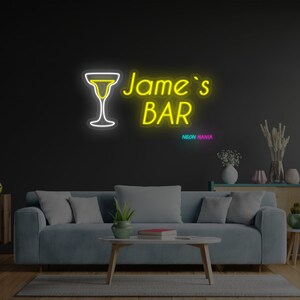 Personalised Bar Neon Sign: Light up Your Bar. Custom Bar Led Sign ...