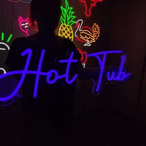 Hot Tub Neon Sign, Hot Tub Led Light, Custom Neon Light Sign, Garden ...