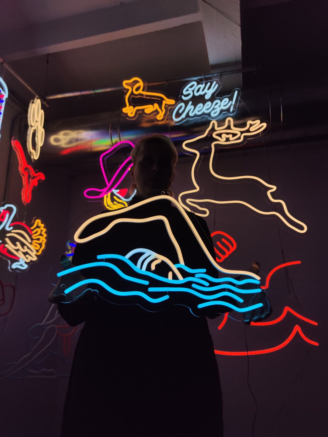 Swimming Man Neon Sign, Swimmer Led Neon, Swimming Pool Led Light ...