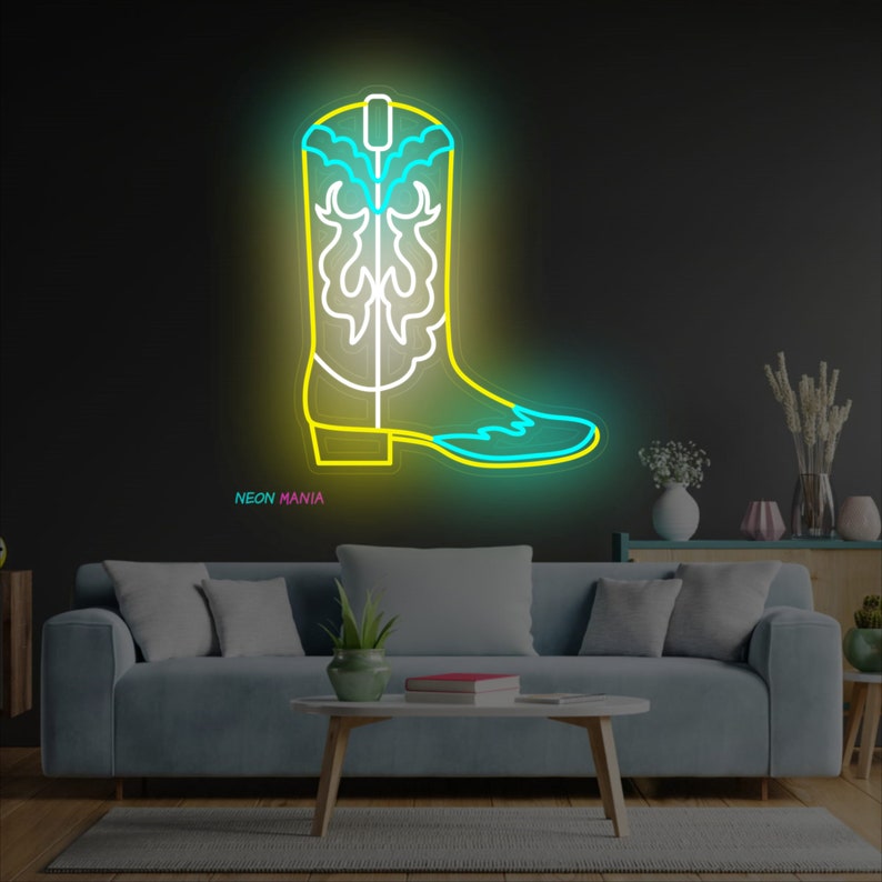 Cowboy Boot Neon Sign Cowboy Shoe Led Sign Western Neon - Etsy