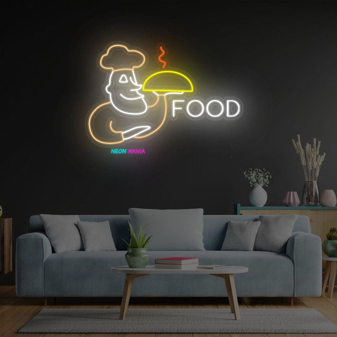 Food Neon Sign: Light up Your Restaurant. Chef Led Neon. Your Cafe ...
