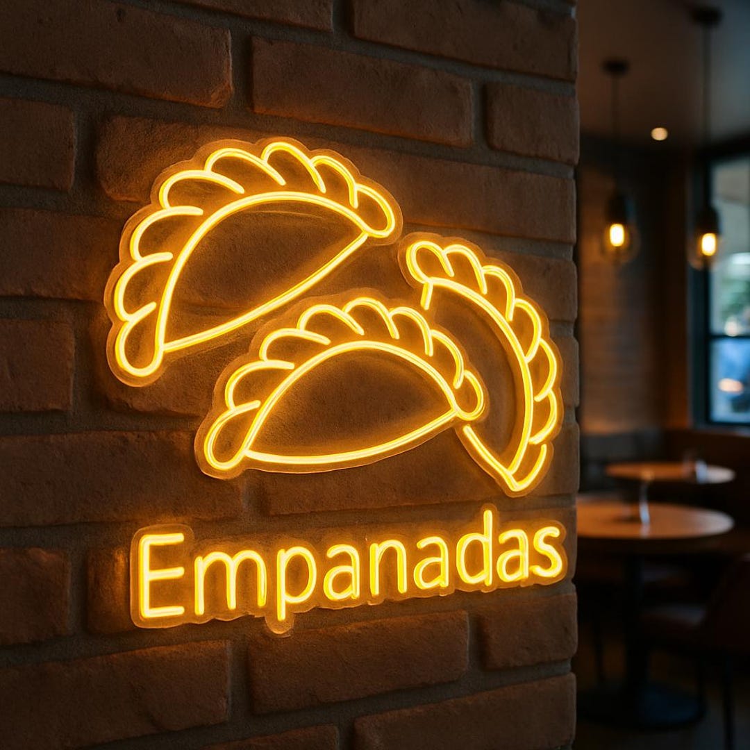 Empanadas Neon Sign. Dumplings Neon Light. Argentine Cuisine Led Light ...