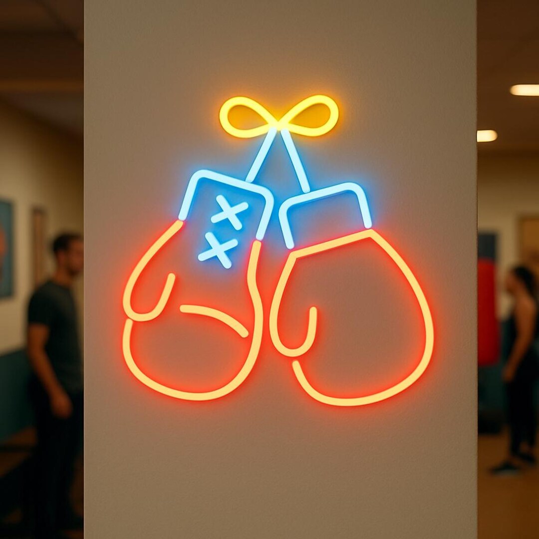 Boxing Gloves Neon Sign. Boxing Clubs Light. Fitness Centers Led Sign ...