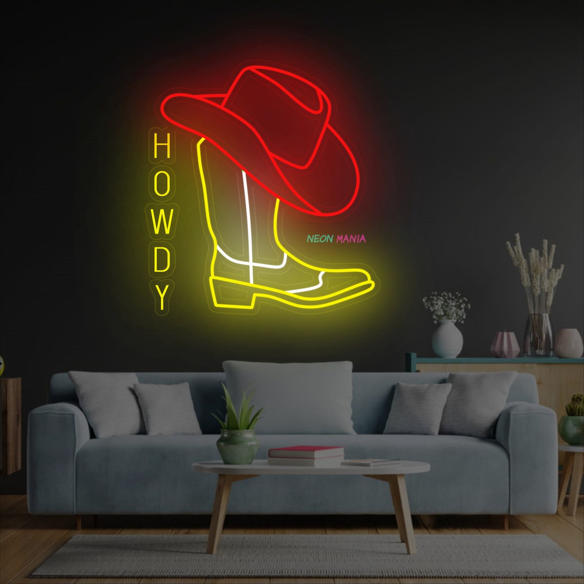 Cowboy Boot Neon Sign Cowboy Hat Light Sign Cowboy Shoe Led - Etsy