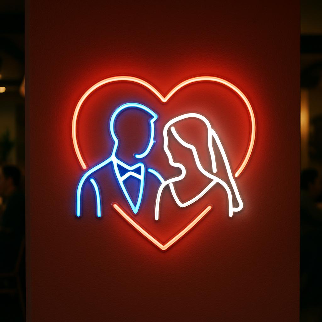 Wedding and Image Studios Neon Sign. Wedding Salons Light. Bride and ...