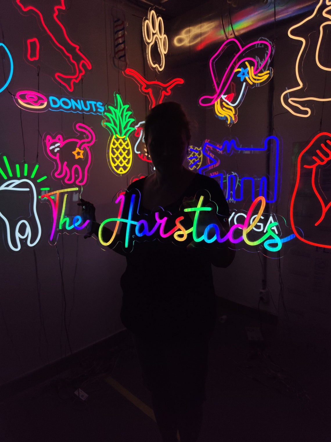 Custom RGB and Address Led Neon Sign, Custom Multi Colored Neon Light ...