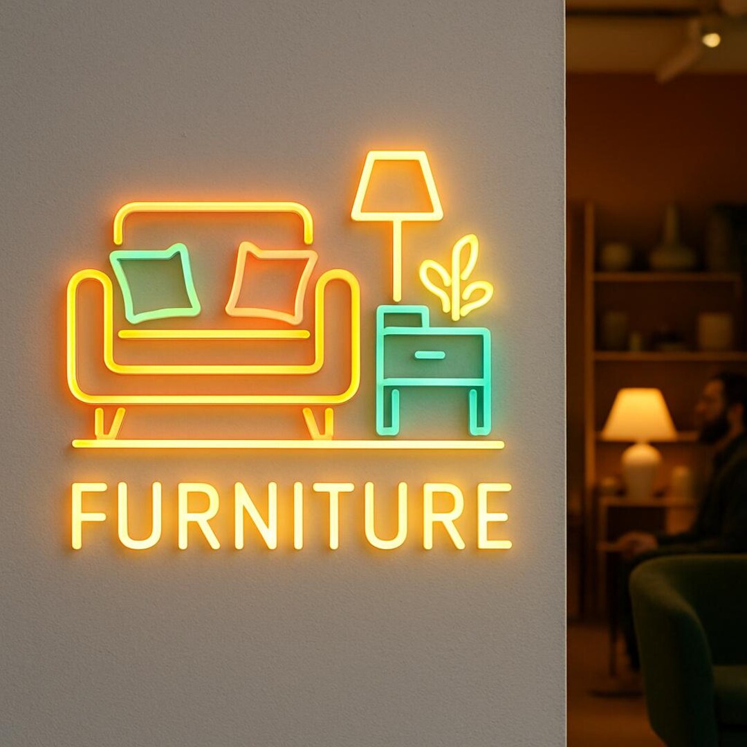 Furniture and Decor Neon Sign. Furniture Salons Light. Home Goods ...