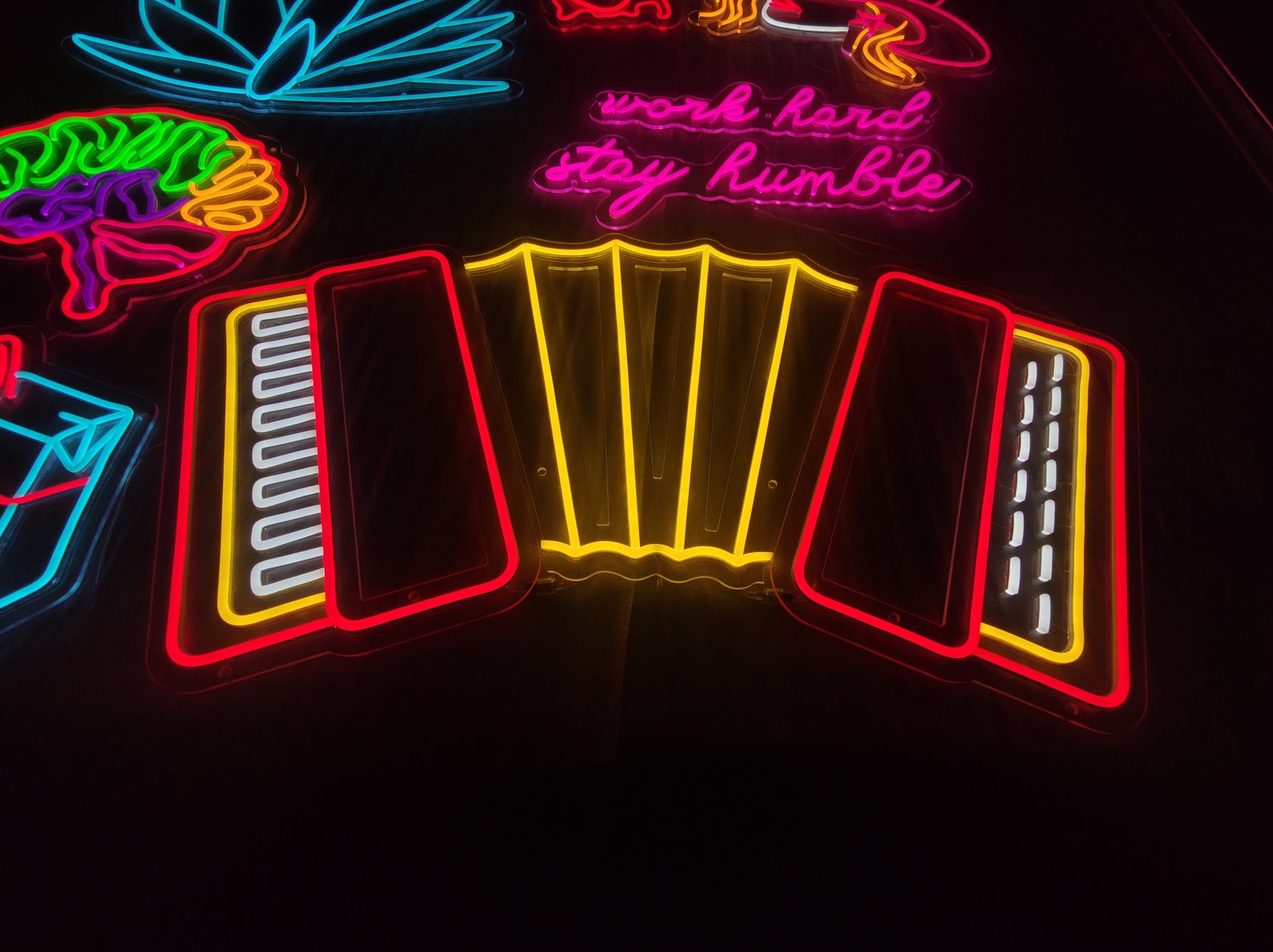 Accordion Neon Sign, Keyboard Instrument Led Light, Music Teacher Gift ...