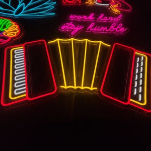 Accordion Neon Sign, Keyboard Instrument Led Light, Music Teacher Gift ...