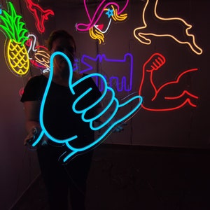 Shaka Neon Sign, Hand Gesture Neon Light, Loose Sign Surfing Led Light ...