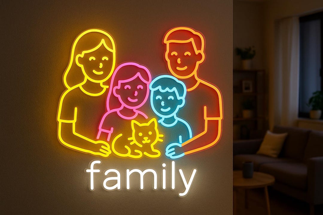 Family Neon Sign. Living Room LED Decor. Gift Idea for Family. - Etsy