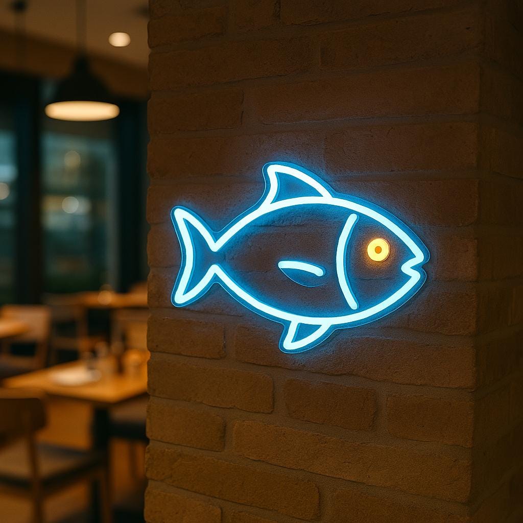 Seafood Neon Sign. Shrimp, Crab, Octopus, Shell, Oyster, Fish, Seafood ...
