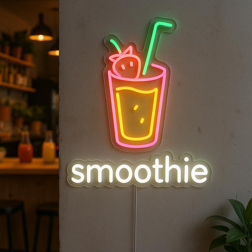 Fresh Smoothies Neon Sign. Smoothie LED Decor. Fresh Bar Neon Sign ...