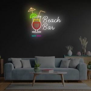Beach Bar Neon Sign: Light up Your Bar. Cocktail Light Sign - Etsy
