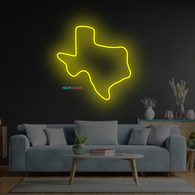 Texas Neon Sign, Texas Map Led Neon, Western Led Light, Light Sign ...
