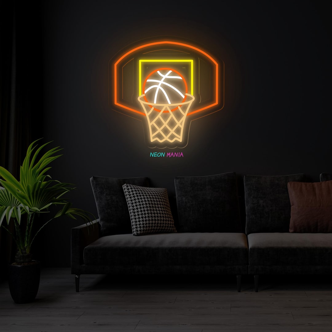 Basketball LED Neon Sign. Basketball Hoop and Ball Led Neon. Gift Idea ...