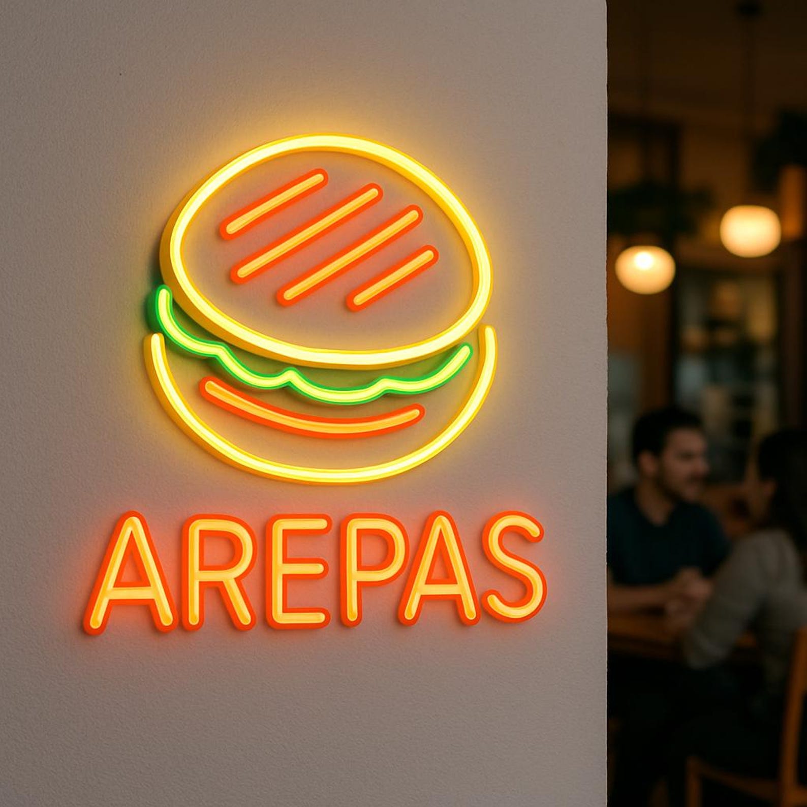 Arepas Neon Sign. Restaurant Light. Traditional Latin American Corn ...
