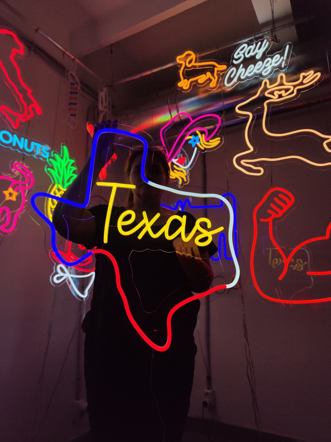Texas Neon Sign, Texas Map Led Neon, Western Led Light, Light Sign ...