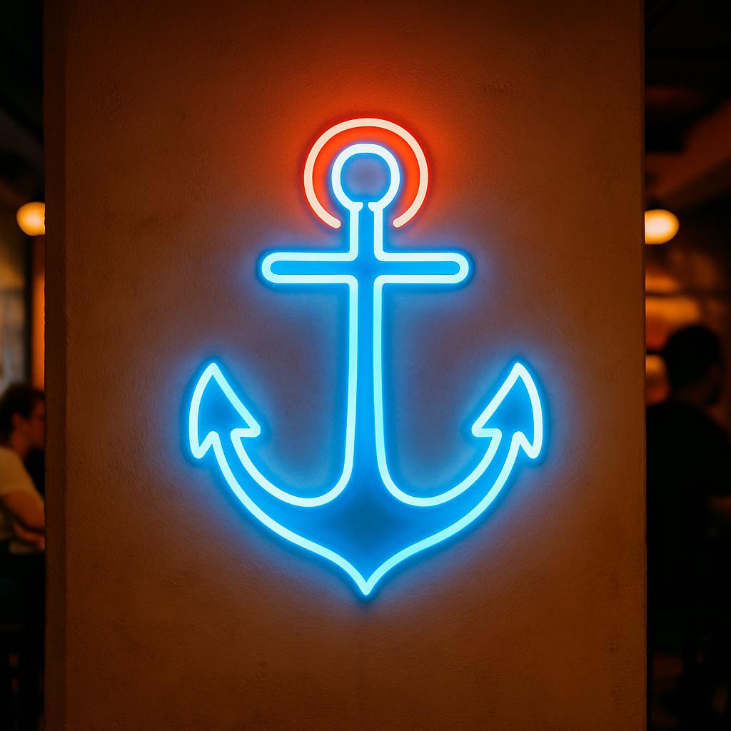 Anchor Neon Sign: the Perfect Sign for Ocean Lovers. Ahoy Led Neon Sign ...