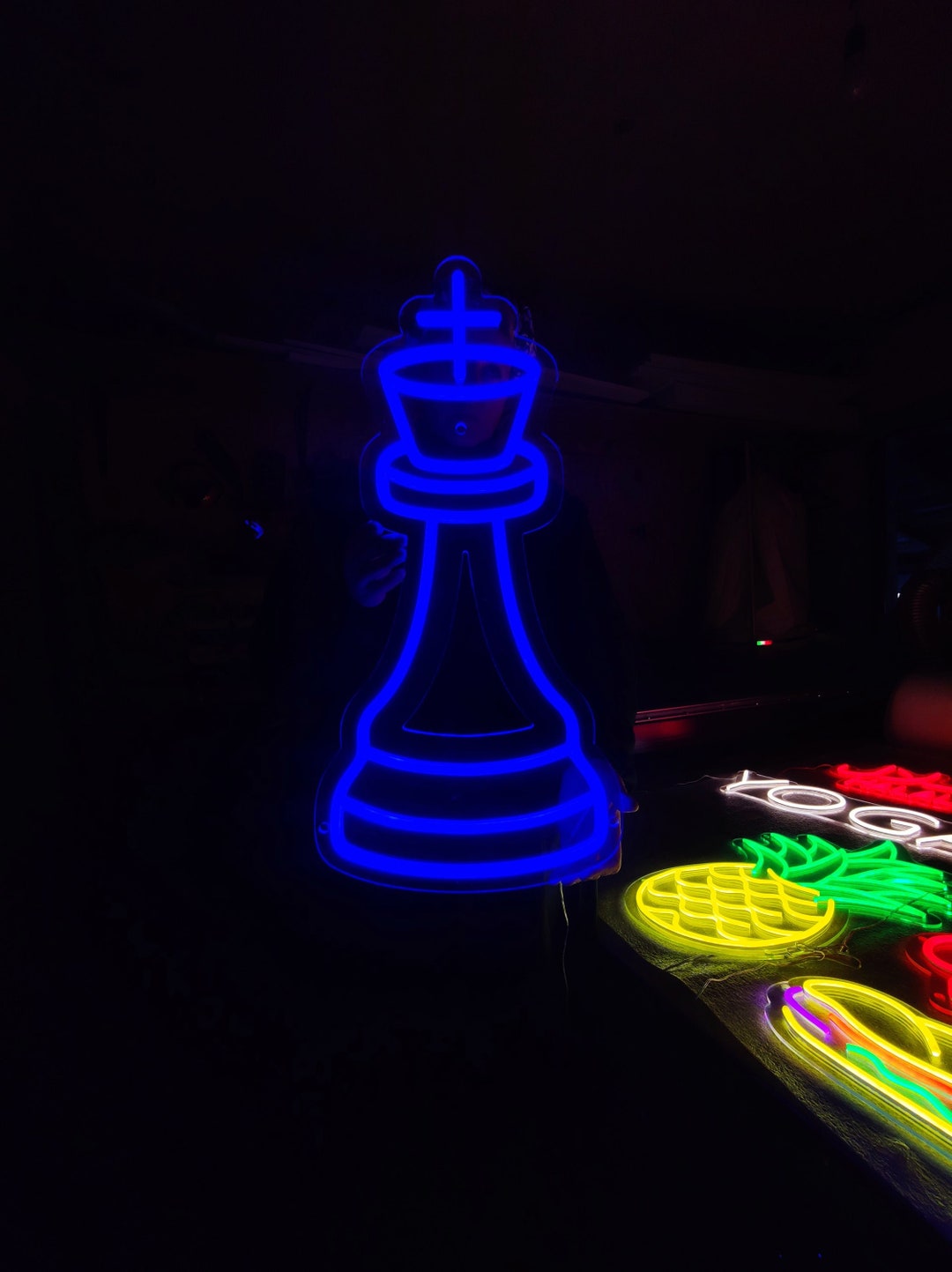 Chess King Neon Sign, Chess Club Led Light Sign, Custom Chess Pieces ...