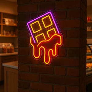 Melting Chocolate Neon Sign. LED Cake Shop Decor. Coffee Shop Neon ...