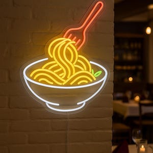 Spaghetti Neon Sign. Restaurant LED Decor. Chef Gift Idea. Dish LED ...