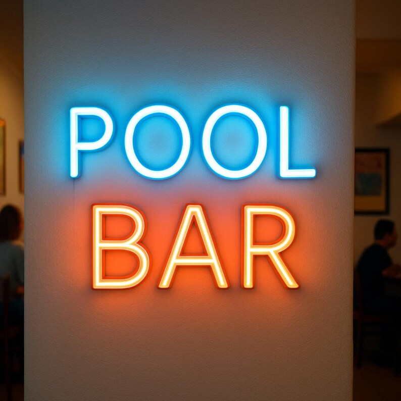 Pool Bar Neon Sign. Bar Light. Summer Pool Bar Led Sign. Party Neon ...
