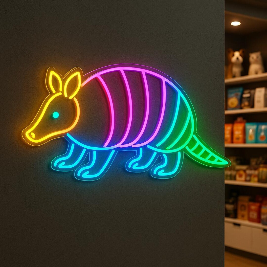 Armadillo Neon Sign: Light up Your Home With Cute Animal - Etsy