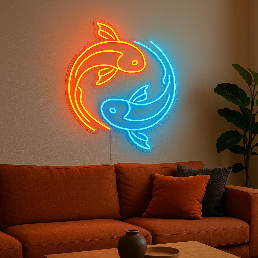 Koi Fish Neon Sign. Japanese Fish Led Light. Koi Carp Neon. Lucky Fish ...