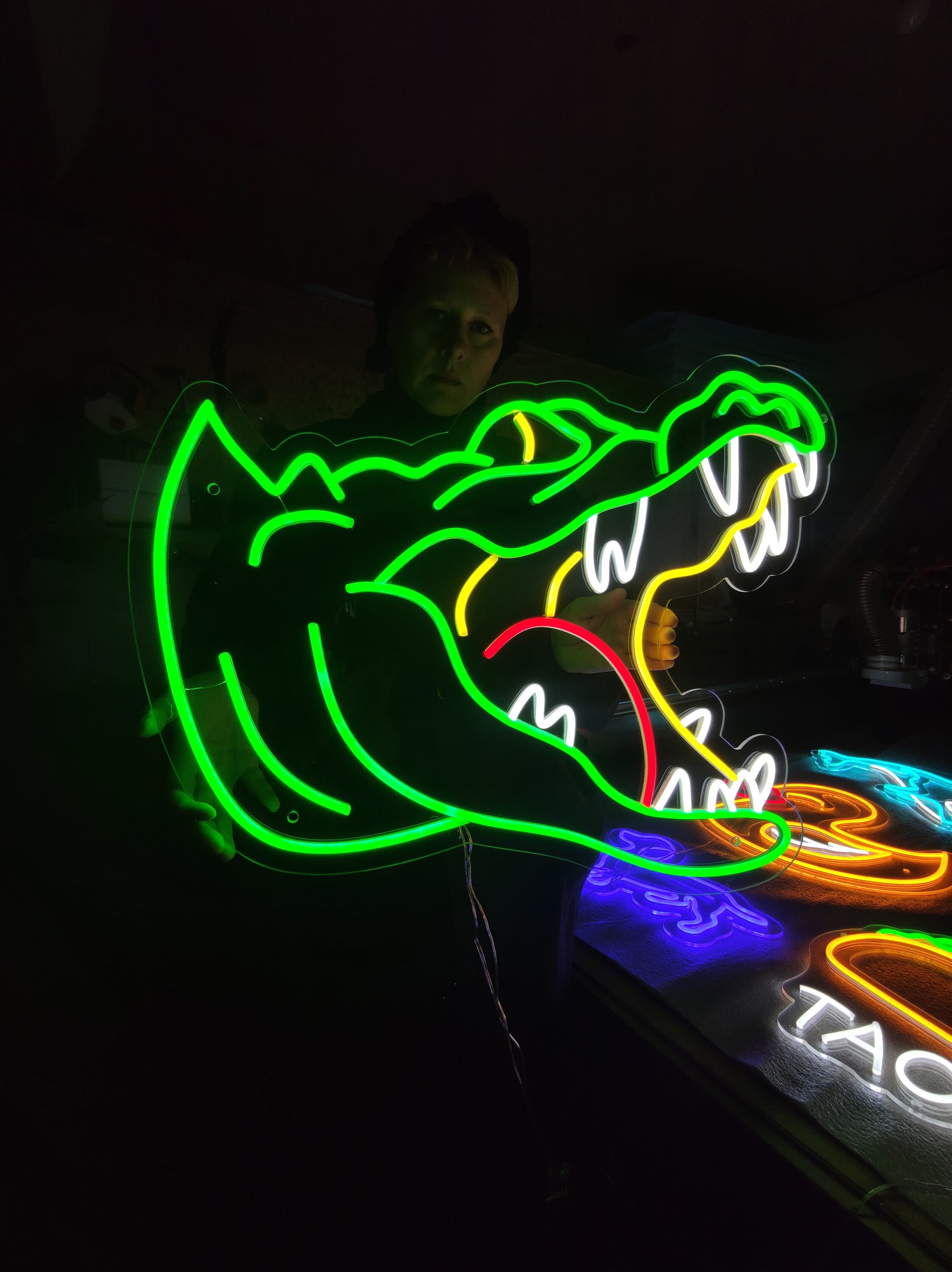 Crocodile Neon Sign Alligator Led Neon Light Croc Led Light - Etsy UK
