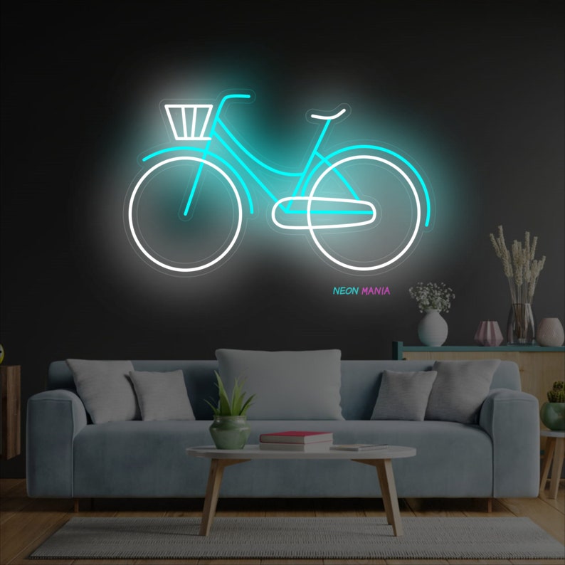 Bike Neon Sign Bicycle Led Neon Bicycle With a Basket in - Etsy