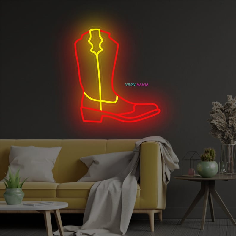 Cowboy Boot Neon Sign Cowboy Shoe Led Sign Western Neon - Etsy