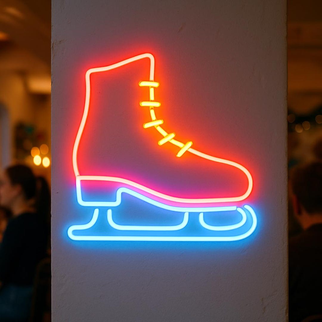Ice Skates Neon Sign. Winter Sports Light. Figure Skating Led Sign ...