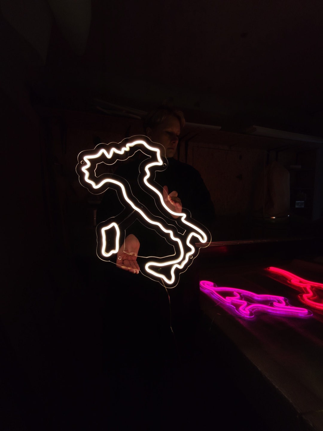 Italy Map Neon Sign, Republic of Italy Led Neon, Custom Country Europe ...