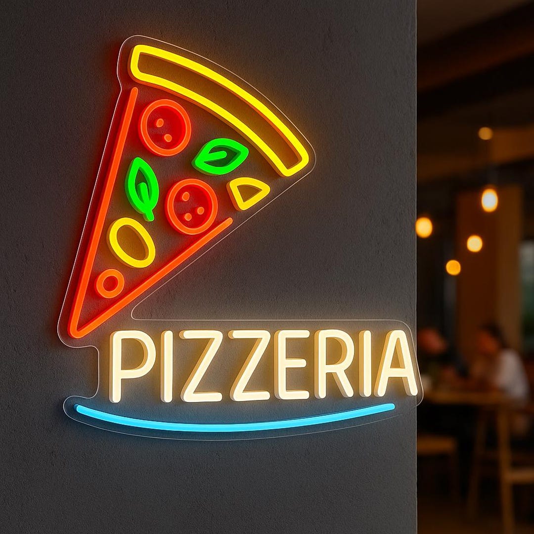 Pizzeria Neon Sign. Slice of Pizza LED Decor. Restaurant Neon Decor. - Etsy